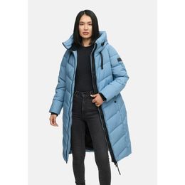 Winterjacke Navahoo "Navahoo Schmatzibaer lange Damen Winter Steppjacke N009", Damen, Gr. XL, blau (powder blau), Obermaterial: 100% Polyester PES., Jacken Winterjacke