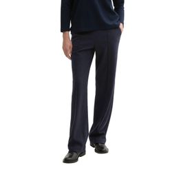 Jerseyhose Tom Tailor "LEA Straight", Damen, Gr. 34, L&auml;nge 32, blau (sky captain blau), Jersey, Obermaterial: 77% Polyester, 20% Baumwolle, 3% Elasthan, unifarben, straight fit lang, Hosen Jerseyhose, mit elastischem Bund