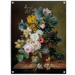 Poster Reinders "Stillleben mit Blumen", gr&uuml;n (farbe bild(er): gr&uuml;n), B:60cm H:80cm T:0,1cm, Leinwand, Bilder, Poster