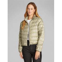 Steppjacke Calvin Klein Jeans "UL DOWN SHINE PUFFER", Damen, Gr. S (36), gr&uuml;n (nordic dust), Web, Obermaterial: 100% Nylon, unifarben, regular fit taillenbedeckt, eingefasste Kante, Jacken Steppjacke, mit Logodruck