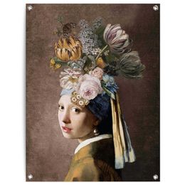 Poster Reinders "Vermeer Blumenm&auml;dchen mit dem Perlenorhrring", bunt (farbe bild(er): bunt), B:60cm H:80cm T:0,1cm, Leinwand, Bilder, Poster, Outdoor f&uuml;r Garten oder Balkon