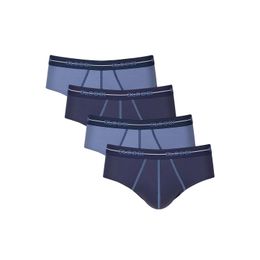 Slip Sloggi "Slip Start midi C4P box 4er Pack", Herren, Gr. XXL, blau (dunkelblau, blau), Obermaterial: 96% Baumwolle CO. 4% Elasthan EL., Unterhosen Slip