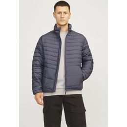 Jack & Jones Steppjacke JACK & JONES "JJESTATE PACKABLE PUFFER COLLAR NOOS", Herren, Gr. S, grau (asphalt), Web, Obermaterial: 100% Polyester, unifarben, normal, elastischer Bund, Jacken Steppjacke