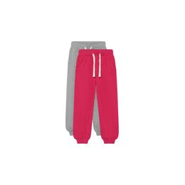 Sweathose Minymo "Sweathose MIGirls - Sweat pant (2-pack)", M&auml;dchen, Gr. 116, N-Gr, pink (beetroot lila), Obermaterial: 60% Baumwolle CO. 40% Polyester PES., Hosen Sweathose