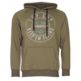 Kapuzensweatshirt Top Gun "Hoodie TG20212107", Herren, Gr. M, gr&uuml;n (oliv), Obermaterial: 65% Baumwolle CO. 35% Polyester COOLMAX PES(Coolmax)., Pullover Kapuzensweatshirt