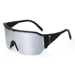 Sportbrille YEAZ "Sport-Sonnenbrille Black/Silver SUNVIBE", Damen, schwarz (schwarz, silber), Sonnenbrillen Sportbrille