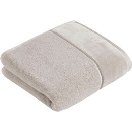 Handtuch Vossen "Pure", grau (stone), B:60cm L:110cm, Webfrottier, Obermaterial: 100% Baumwolle, Handt&uuml;cher, Handtuch, Baumwolle & VEGAN, mit eleganter Veloursbord&uuml;re