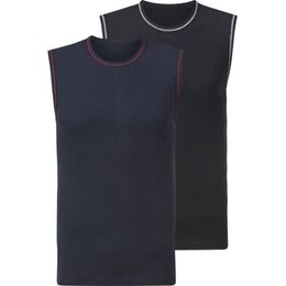 Unterhemd Babista "2er Pack Unterhemd GELIANO", Herren, Gr. XL, weit, blau (dunkelblau schwarz), Obermaterial: 100% Baumwolle CO., Unterhemden Unterhemd