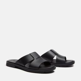 Sandale Timberland "CALISTA BAY SLIDE SANDAL", Damen, Gr. 42, blk full grain, Leder, Schuhe Sandale, aus Timberland Premium Leder