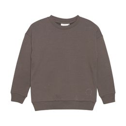 Sweatshirt EN FANT "Rundhalspullover ENSweatshirt", Jungen, Gr. 128, braun (chocolate chip), Obermaterial: 95% Baumwolle CO. 5% Elasthan EL., Pullover Sweatshirt
