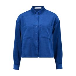 BETTY & CO Shirtbluse BETTY & CO "Overshirt mit Kragen", Damen, Gr. 46, blau (royal blau), Obermaterial: 90% Polyester PES. 9% Polyamid PA. 1% Elasthan EL., Blusen Shirtbluse