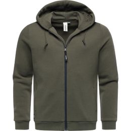 Sweatjacke Ragwear "Sweatjacke Wernons", Herren, Gr. M, gr&uuml;n (schwarz olive), Obermaterial: 70% Baumwolle CO. 30% Polyester PES. Futter: 70% Baumwolle CO. 30% Polyester PES., Sweatjacken Sweatjacke