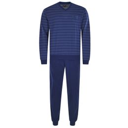 Schlafanzug Hajo "Pyjama", Herren, Gr. L, blau, Obermaterial: 60% Baumwolle CO. 40% Polyester PES., Homewear-Sets Schlafanzug