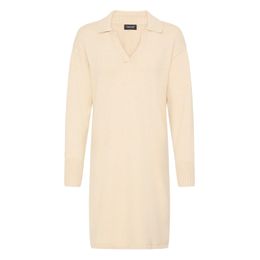 Strickkleid oxmo "Strickkleid OXBMMNERA DRESS", Damen, Gr. XS, N-Gr, beige (oatmeal melange), Obermaterial: 50% Viskose CV. 27% Nylon NY. 23% Polyester PES., Kleider Strickkleid