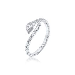 Silberring Elli "Ring Schlange Snake Verstellbar 925 Silber", silber, Fingerringe, Damen, Silber 925 (Sterlingsilber), Silberring