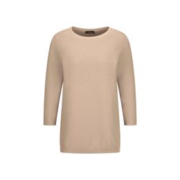 Rundhalspullover GOLDNER "Kurzgr&ouml;&szlig;e Eleganter Baumwollpullover, Halbarm", Damen, Gr. 23, beige, Obermaterial: 100% Baumwolle CO., Modisch, Pullover Rundhalspullover, U-Boot-Ausschnitt