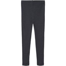 Leggings Wheat "Wool Leggings Agi", M&auml;dchen, Gr. 128, N-Gr, blau (navy), Jersey, Obermaterial: 100% Wolle, unifarben, figurbetont kn&ouml;chellang, Hosen Leggings