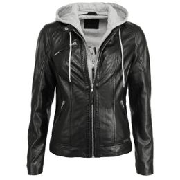 Lederjacke Mustang "Lederjacke", Damen, Gr. XS, schwarz, Obermaterial: 100% Lammleder LEL. Futter: 100% Baumwolle CO., Jacken Lederjacke