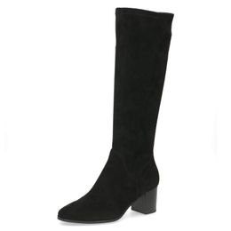 Stiefel Caprice, Damen, Gr. 38, XS-Schaft, schwarz, Textil, Schuhe Stiefel, Blockabsatz, Langschaftstiefel in eleganter, runder Form