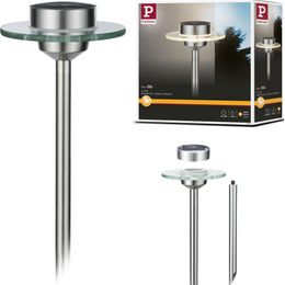 LED Gartenleuchte Paulmann "Solarspie&szlig; Ufo IP44 LED 1x0,2W Edelstahl/Klar Edelstahl/Glas", silber (edelstahlfarben), H:55cm L:15cm, Leuchten, LED Gartenleuchte, LED-Modul