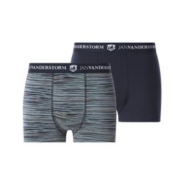Retro Pants Jan Vanderstorm "2er Pack Retropants RUNEBORG", Herren, Gr. XXL, blau, Obermaterial: 95% Baumwolle CO. 5% Elasthan EL., Unterhosen Retro Pants