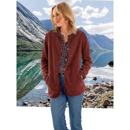 Fleecejacke Ambria, Damen, Gr. 48, rot (rotbraun), 100% Polyester, unifarben, Jacken Fleecejacke