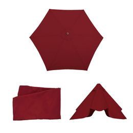 MCW Ersatz-Bezug f&uuml;r Sonnenschirm Lissabon, Sonnenschirmbezug Ersatzbezug, &Oslash; 3m Polyester 6 Streben ~ bordeaux