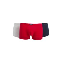 Boxershorts Tom Tailor "Boxershort 3er Pack", Herren, Gr. L, bunt (marine, rot, grau), Obermaterial: 95% Baumwolle CO. 5% Elasthan EL., Unterhosen Boxershorts