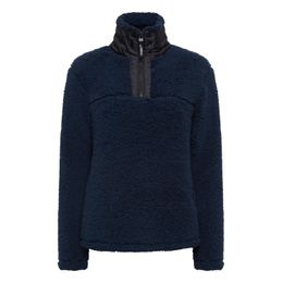 Sweater oxmo "Troyer OXElina", Damen, Gr. M, blau (total eclipse), Obermaterial: 100% Polyester PES., Pullover Sweater