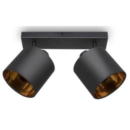 Paco Home Wandleuchte "ANIKA", schwarz (schwarz, gold), 2, &Oslash; 12,2cm H: 19cm, Leuchten, Wandleuchte