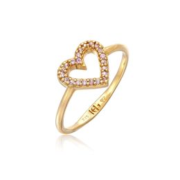 Silberring HAZE & GLORY "Ring Herz - I heart you 375 Gelbgold" Gr. 52, gold, Fingerringe, Damen, 52, Gelbgold 375, Silberring