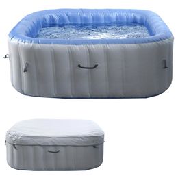Whirlpool MCW-N97, Ersatz-Pool 6 Personen, In-/Outdoor aufblasbar PVC laminiert, eckig 198cm, grau-blau