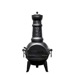 Grillkamin Buschbeck "Leaf 107", schwarz, B:43cm H:107cm T:43cm, Grills, Grillkamin, BxTxH: 43x43x107 cm