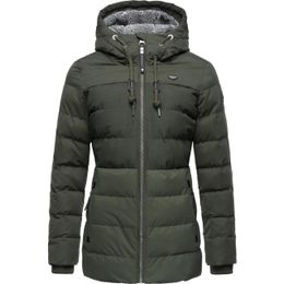 Wintermantel Ragwear "Winterjacke Quantic", Damen, Gr. XL, gr&uuml;n (schwarz olive22), Obermaterial: 78% Polyester PES. 13% Baumwolle CO. 9% Nylon NY. Obermaterial: Futter: 100% Polyester PES. 100% Polyester PES., M&auml;ntel Wintermantel