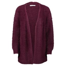 BETTY & CO Cardigan BETTY & CO "Strick-Cardigan ohne Verschluss", Damen, Gr. 36, lila (schwarz aubergine), Obermaterial: 71% Polyamid PA. 29% Polyester PES., Strickjacken Cardigan