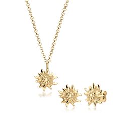 Ohrring und Ketten Set Elli "Schmuckset Elli Schmuckset Edelweiss Tracht 925 Silber" Gr. 40, gold, Schmuck_Sets, Damen, Blacklist, Silber 925 (Sterlingsilber), Ohrring und Ketten Set