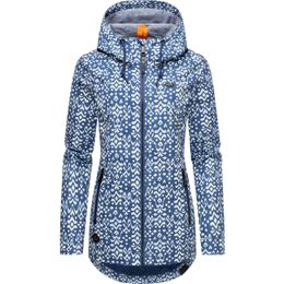 Outdoorjacke Ragwear "&Uuml;bergangsjacke Zuzka Ikat", Damen, Gr. M, blau (indigo blau), Obermaterial: 100% Polyester PES. Obermaterial: Futter: 100% Polyester PES., Jacken Outdoorjacke