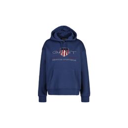 Sweatshirt Gant "Sweatshirt Regular Archive Shield Hoodie", Damen, Gr. L, blau (dunkelblau), Obermaterial: 78% Baumwolle CO. 22% Polyester PES., Sweatshirts Sweatshirt