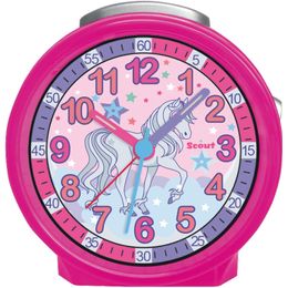 Quarzwecker Scout "Pferdewecker, Friends, 280001046", pink, Wecker, Quarzwecker, Kinderwecker, Geschenkidee, Kinderzimmer,Schulanfang, Pferd,Lernwecker