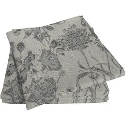 Stoffserviette Adam "Flower Cuve&eacute; Light" Gr. 1, schwarz, B:30cm L:30cm, Obermaterial: 100% Baumwolle, Servietten, Stoffserviette