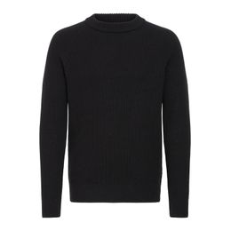 Strickfleece-Pullover Casual Friday "Strickpullover CFKRISTIAN raglan rib crew neck knit", Herren, Gr. XL, schwarz (schwarz beauty), Obermaterial: 100% Baumwolle CO., Pullover Strickfleece-Pullover