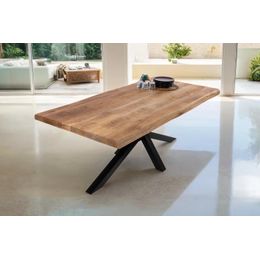 Baumkantentisch CALI B-Ware / Mango roughfarben / 220x100 / Spider-Gestell Schwarz