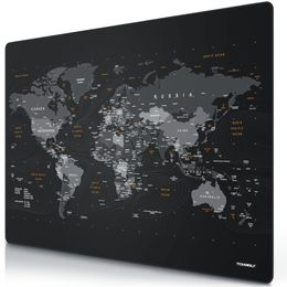 Titanwolf Gaming Mauspad XXXL 1200x800 mm, Speed Mousepad, Weltkarte Englisch, rutschfest, abwaschbar