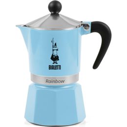 Espressokocher Bialetti "Rainbow", blau (aluminiumfarben, hellblau), 0,27 l, 6, Kaffeemaschinen, Espressokocher, Aluminium