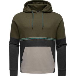 Hoodie Ragwear "Hoodie Blocky Hoody", Herren, Gr. S, gr&uuml;n (schwarz olive), Obermaterial: 70% Baumwolle CO. 30% Polyester PES., Sweatshirts Hoodie