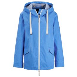 Kurzjacke GOLDNER "Sportive A-Linien-Jacke", Damen, Gr. 44, blau, Obermaterial: 100% Polyester PES., weit, Druckknopf, Jacken Kurzjacke, Mit Sportiver Nahtf&uuml;hrung