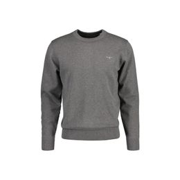Sweater Gant "Strickpullover CLASSIC COTTON C-NECK", Herren, Gr. S, grau, Obermaterial: 100% Baumwolle CO., Sweatshirts Sweater