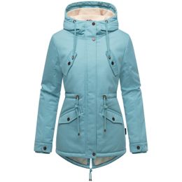 Winterjacke Marikoo "Winterjacke Manolya", Damen, Gr. S, blau (sky blau), Obermaterial: 100% Baumwolle CO. Obermaterial: Futter: 100% Polyester PES. 100% Polyester PES., Jacken Winterjacke
