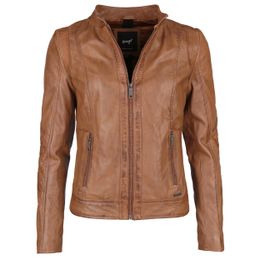 Lederjacke Maze "Lederjacke Marcie", Damen, Gr. 3XL, braun (cognac), Obermaterial: 100% Lammleder LEL. Futter: 100% Polyester PES., Jacken Lederjacke