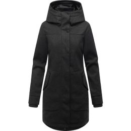 Wollmantel Ragwear "Wollmantel Janesha Coat", Damen, Gr. M, grau (dunkelgrau), Obermaterial: 100% Polyester PES. Obermaterial: Futter: 100% Polyester PES., M&auml;ntel Wollmantel